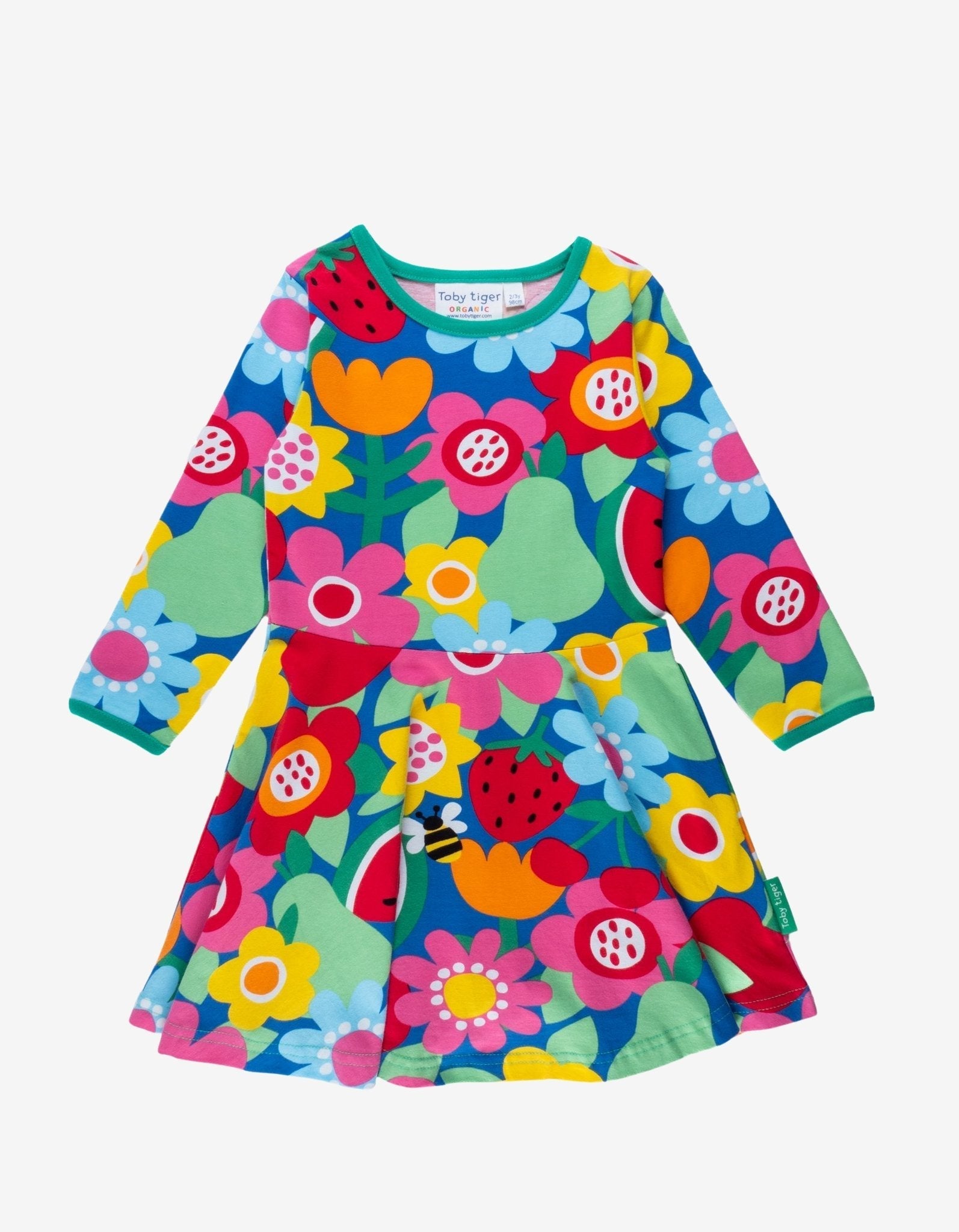 Organic Fruit Flower Print Skater Dress – Three Little Ones